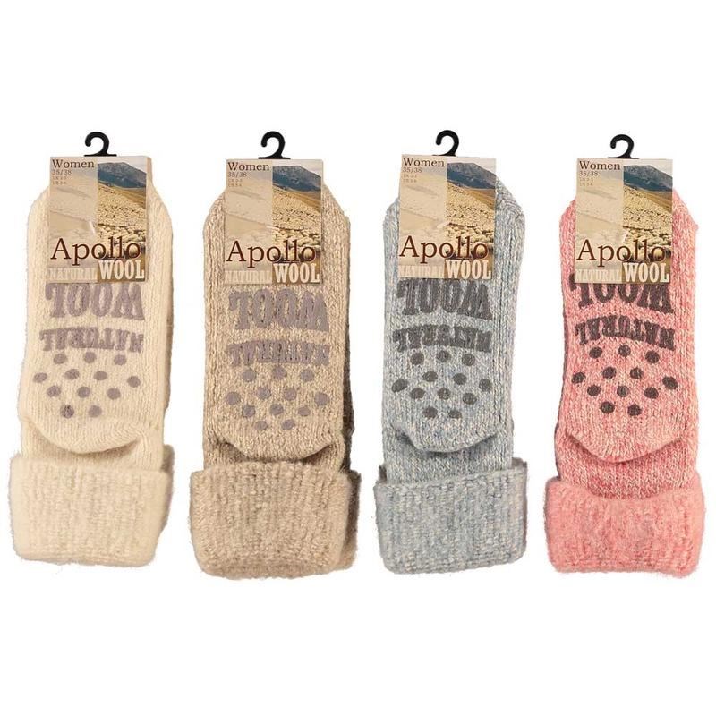 apollo ladies wool home socks light assorted - Tuincentrum Pelckmans