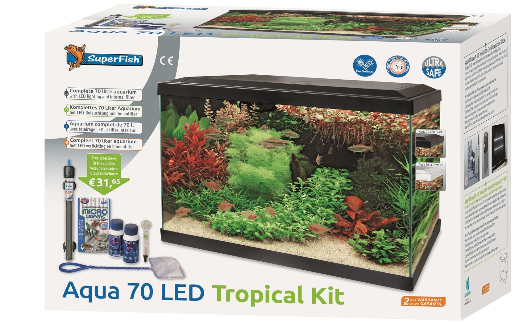 superfish aquarium start 70 led tropical kit zwart - Tuincentrum Pelckmans
