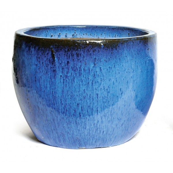 glazed egg pot blue - Tuincentrum Pelckmans