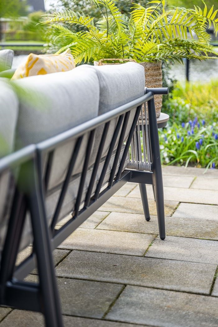 garden impressions aloha lounge hoekset carbon black/sand/light teak ...