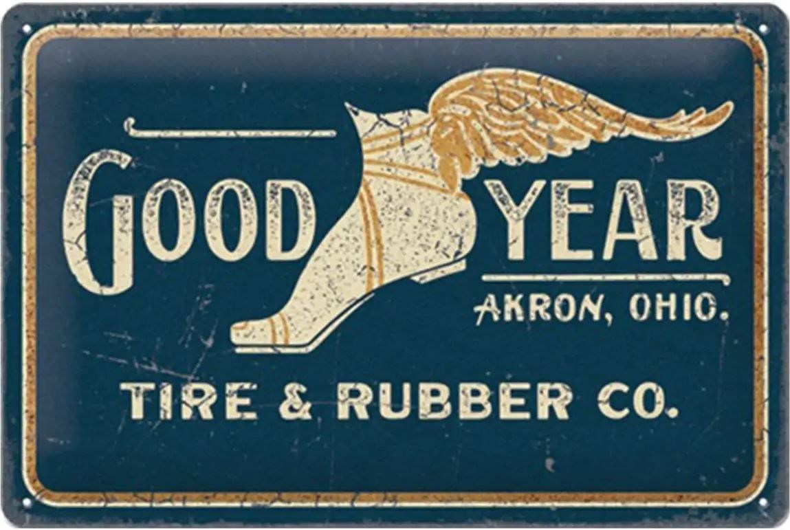 tin sign goodyear - wing foot logo 1901 - Tuincentrum Pelckmans